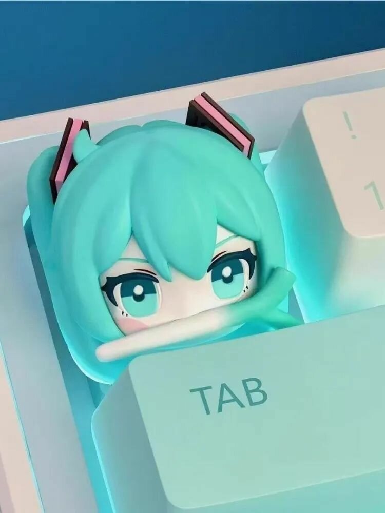 2 шт. Колпачок для клавиатуры из смолы "Hatsune Miku", подходящий для механической клавиатуры