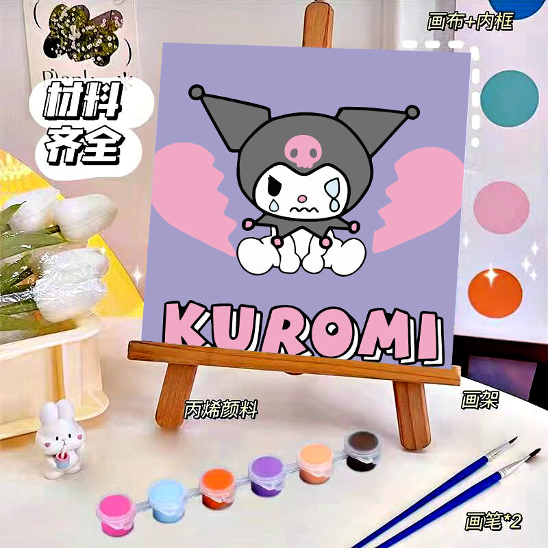 Цифровая картина маслом 20*20, аниме, раскраска маслом, ручная роспись маслом, декор для спальни.