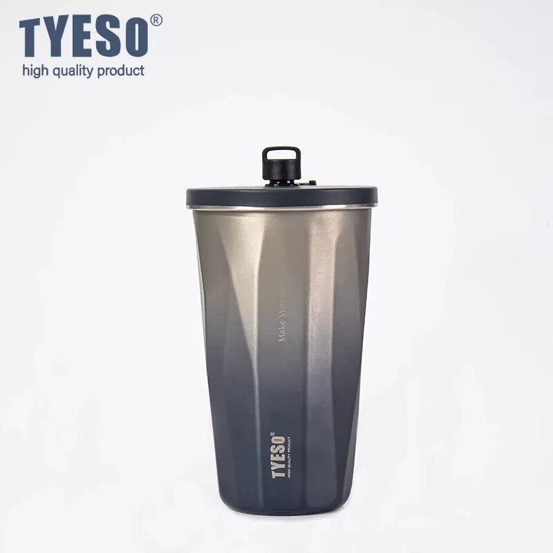 TYESO термос из нержавеющей стали 600 мл с трубочкой - цвет глубокий серебристый для женщин