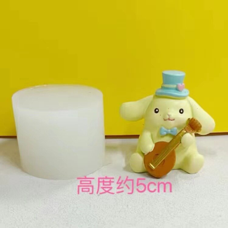 Пуддинг-собака с гитарой белая непокрашенная фигурка 5 см детский набор для рисования ручной работы