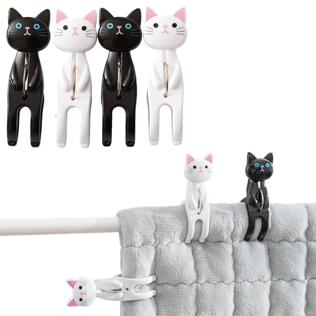 Бесследные Пластиковые Зажимы Для Постельных Принадлежностей Булавка Для Пляжного Полотенца Практичные Прищепки В Форме Кошки Ветрозащитный Нескользящий Зажим