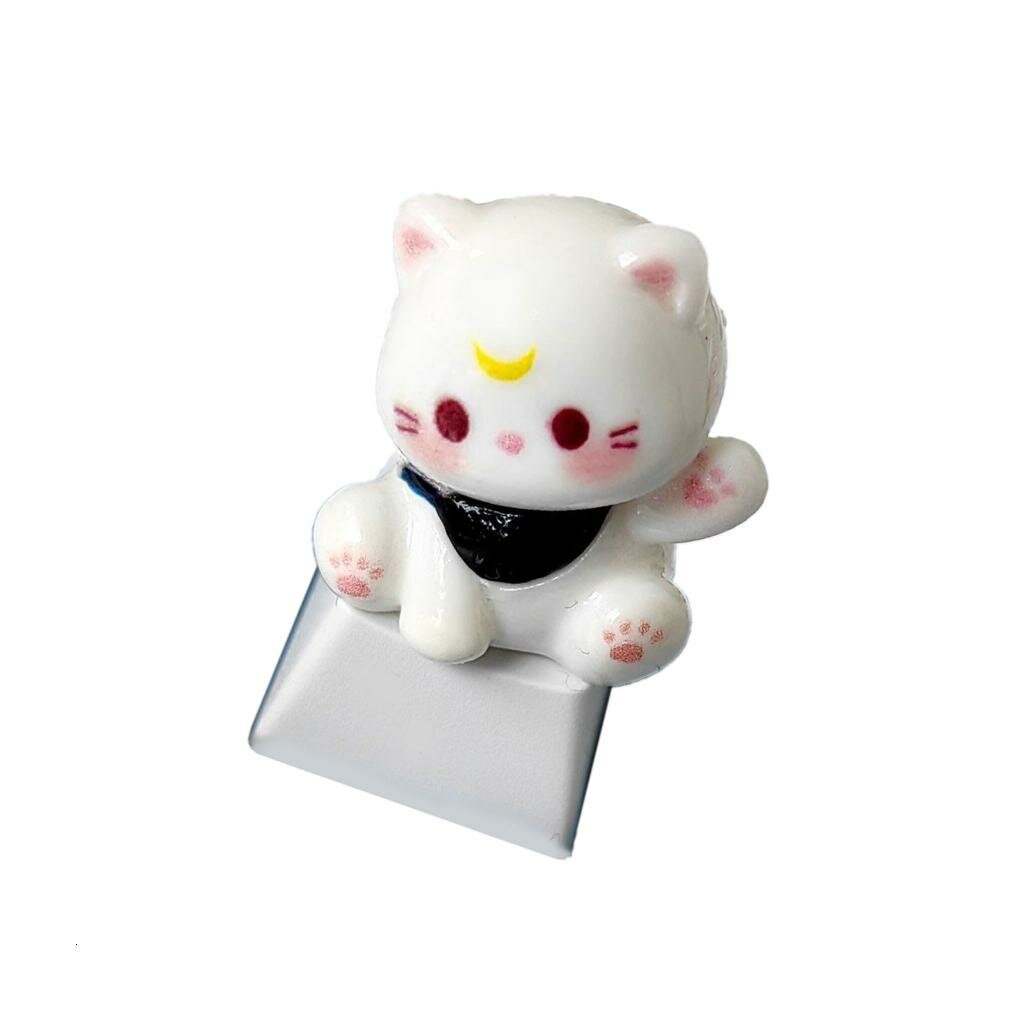 3D Кейкап Котики для Механической Клавиатуры, Белый