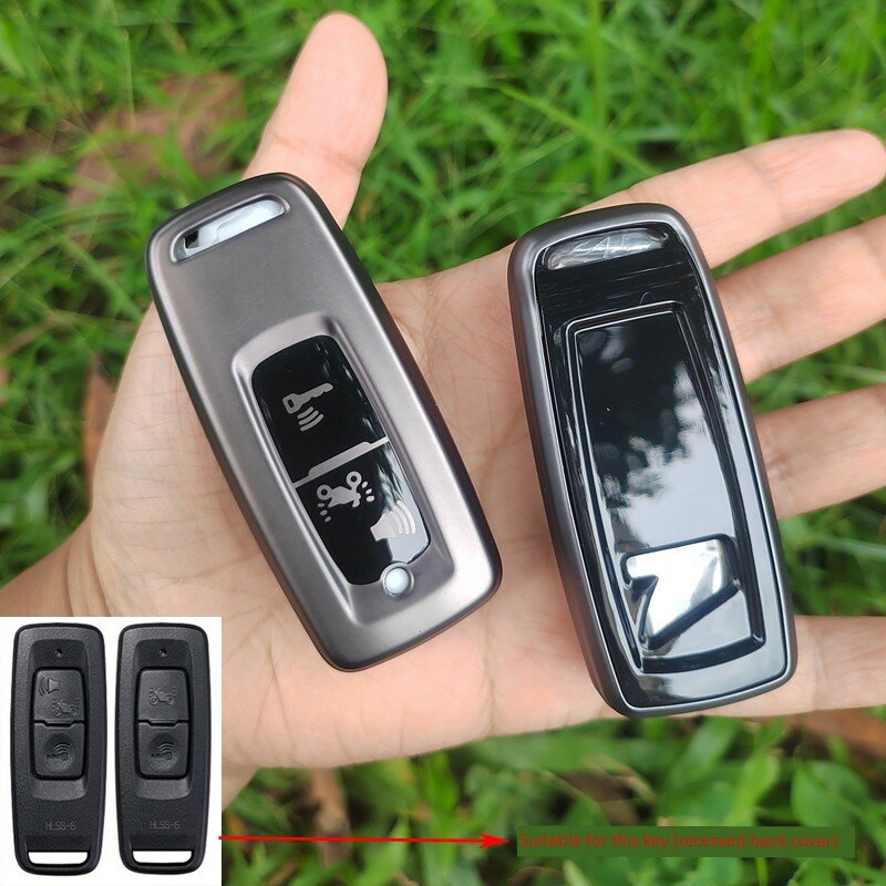 Металлический серый ключевой чехол с вогнутым дизайном для Honda PCX160, одиночный экземпляр, передняя и задняя