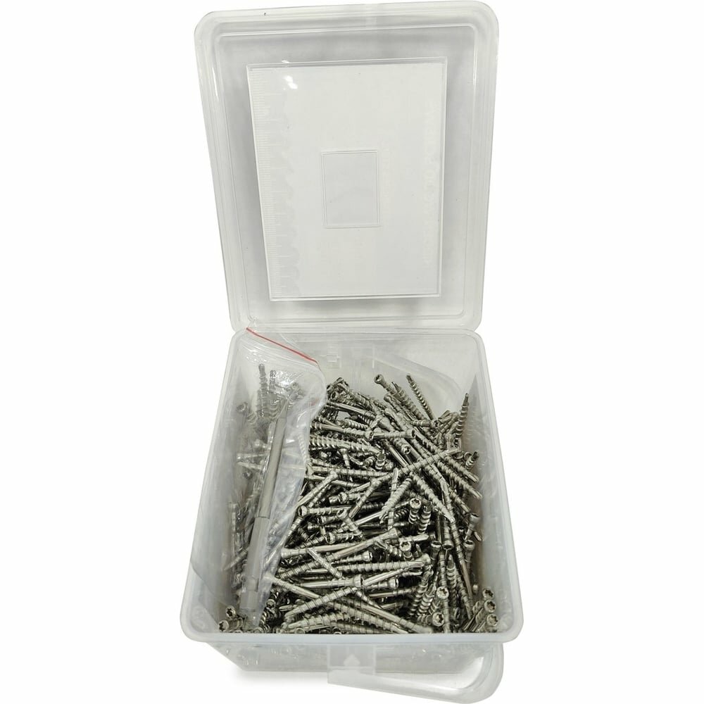 Саморезы для скрытого монтажа террас и фасадов с помощью инструмента Marksman Finka Hidden Wood Screws A2 60 мм, 350 шт.