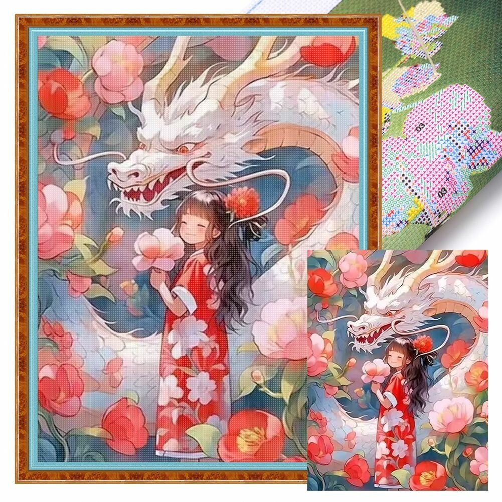 Эксклюзивный набор для вышивки крестиком Драконица, 40x55 см, 11CT, хлопок