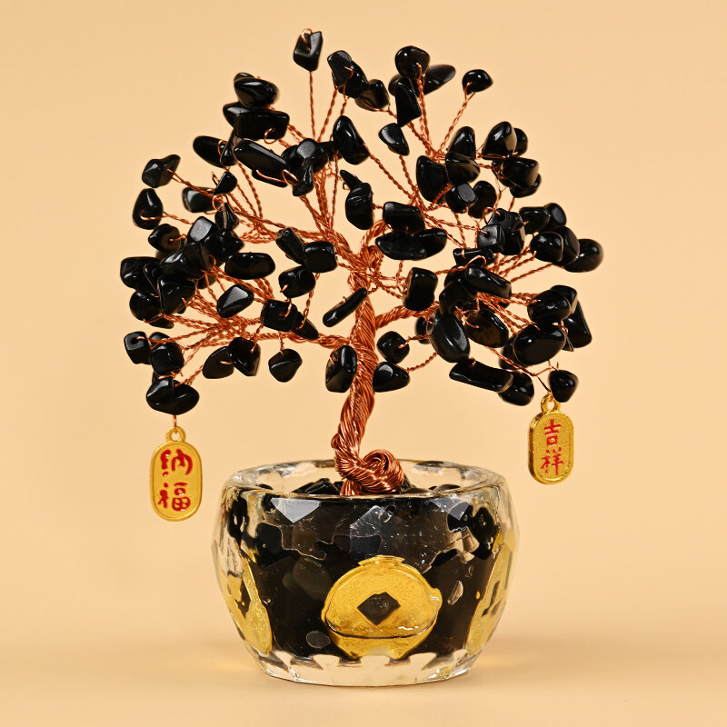 Натуральный кристалл, денежное дерево, кристаллическое украшение, привлекающее богатство, кристаллическое дерево, настольное украшение