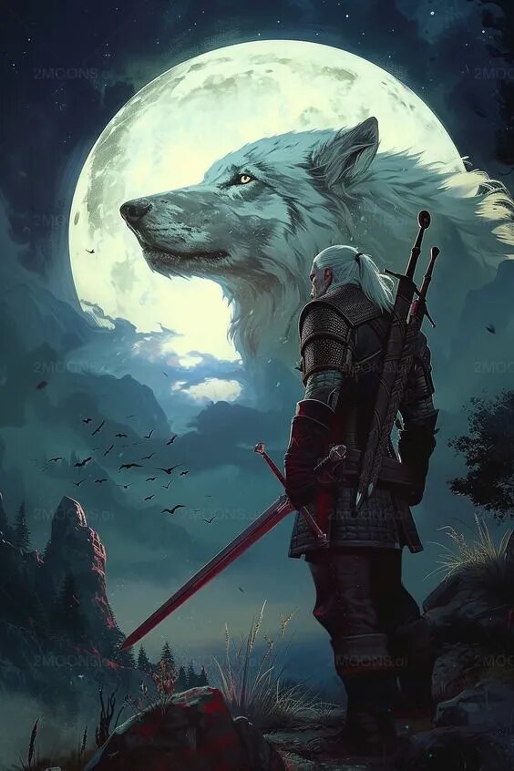 Алмазная мозаика "Ведьмак" 40х50/стразы/креативный набор