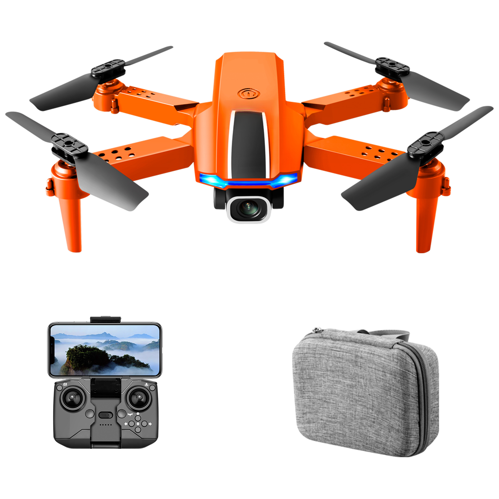 Дрон RC YLR/C S65 с камерой 4K квадрокоптер RC с функцией траекторного полета, жестовым управлением, сумкой для хранения, пакет 3 батарейки, бортовым мотором, частотой 2.4Ghz, батарейкой 3.7V 650mAh, временем полета 10-12min, расстоянием управления