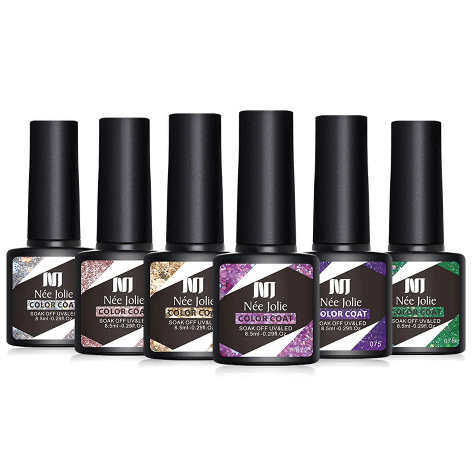 Набор для ногтей Soak Off Nail Gel Starter Kit 6 бутылок по 8.5ml с разноцветным лаком для ногтей