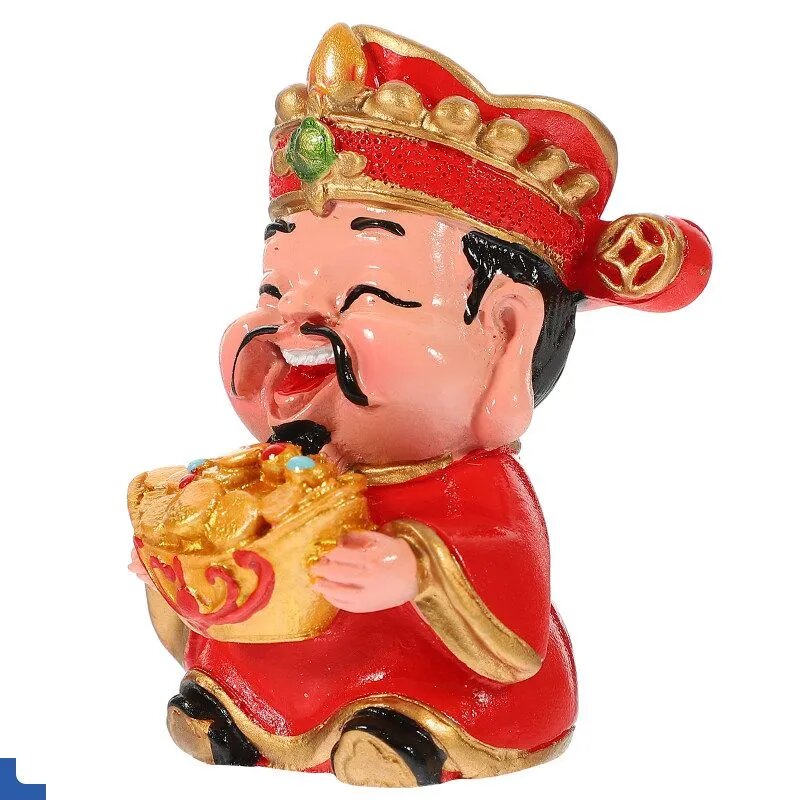 Китайский Стиль Статуэтка Бога Богатства Удача И Благополучие Фигурка Для Домашнего Украшения 6.8X4Cm