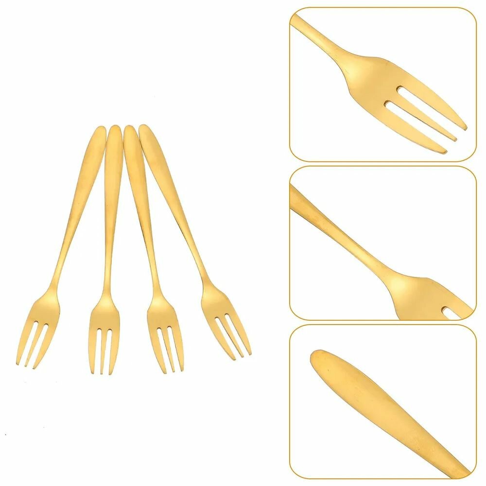 Вилка для торта золотой