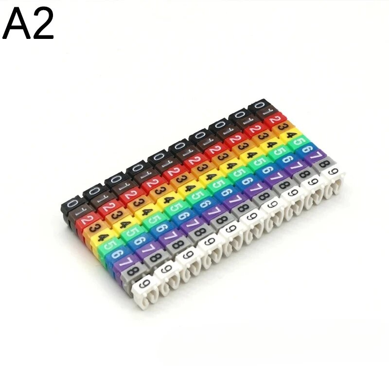 Цветные кабельные маркеры C-типа для проводов 2-8 мм A2