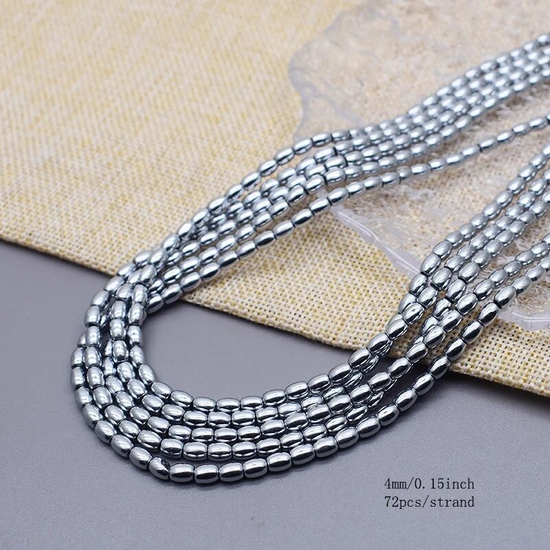 Бусины из гематита серебристого цвета YanQi A6