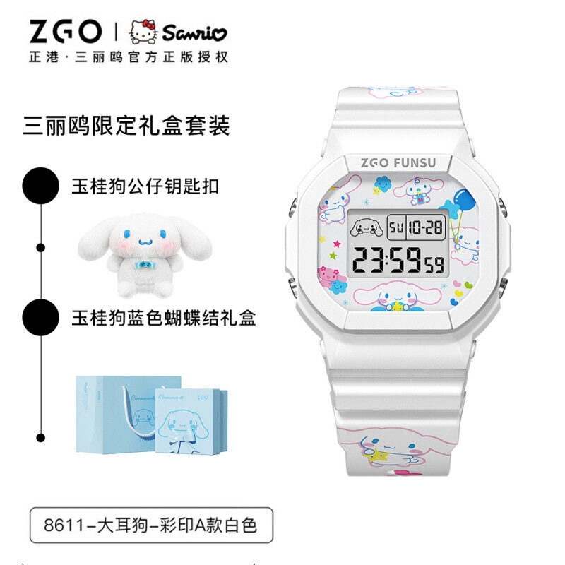 Электронные часы HelloKitty для девочек, подходящие для учениц средних и старших классов, детей, девочек, сотрудничество с Hello Kitty