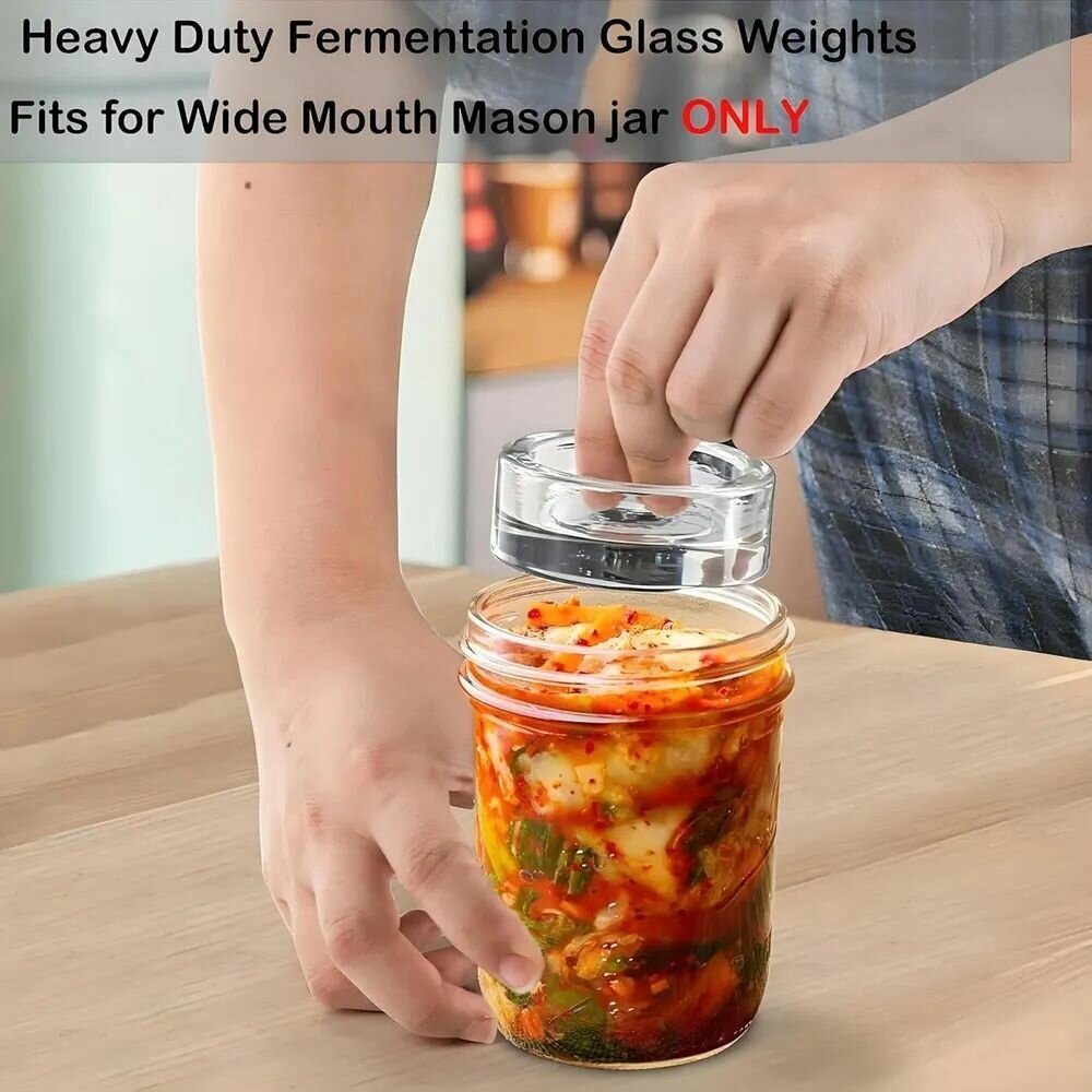 Стеклянная масса для ферментации, идеально подходящая для консервных банок Mason с широким горлышком, 7 см