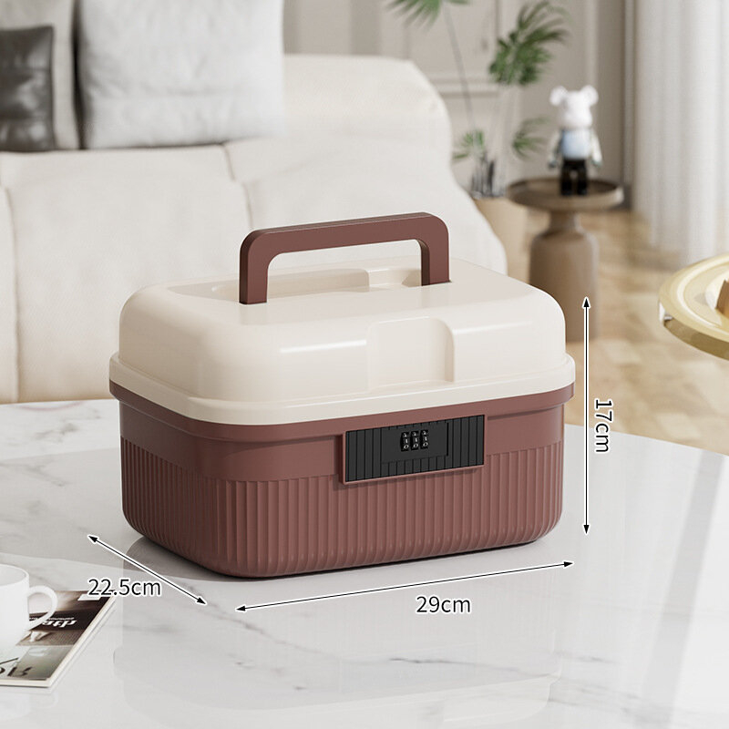 Коробка для хранения паролей, закрытая коробка для файлов, коробка для хранения ценностей в машине и дома, пластиковая органайзер-коробка