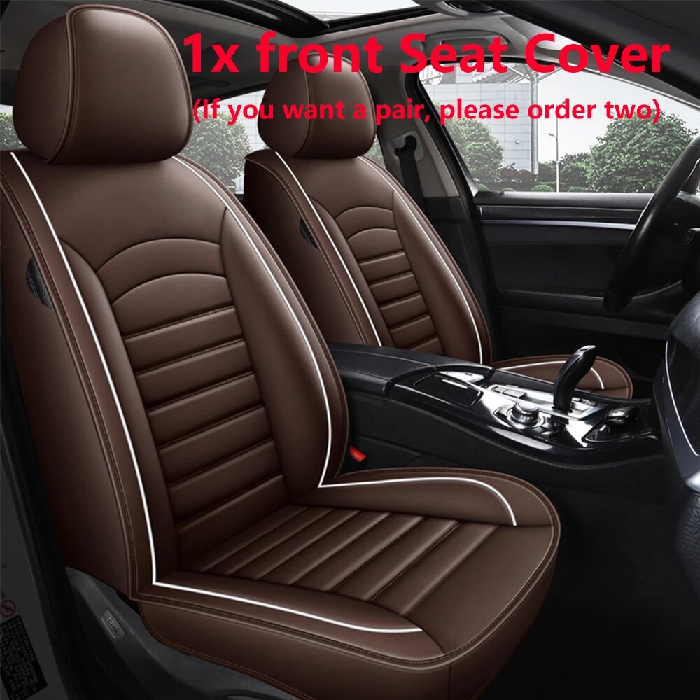 Кожаные чехлы на автомобильные сиденья для Jetta Volkswagen VW Polo 9N Sedan 6R Touareg Passat b5 b6 b8 Golf 7 4 5 6 T-ROC Tiguan Аксессуары Coffee Front