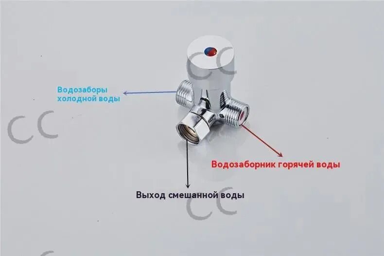 Смеситель терморегулятор трехпроходной для кухни мини-смеситель, термосмесительный вентиль, кран трехходовой