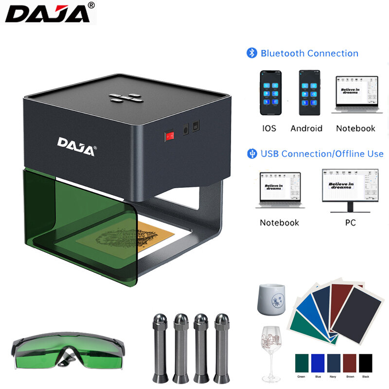 Лазерный гравер DAJA DJ6, 3 Вт, плавный пуск, для дерева и пластика, кожи