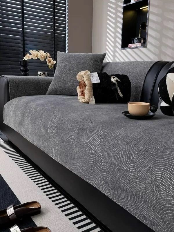 Дивандек накидка 90х300 см покрывало на диван кресло (90х300 /серый)