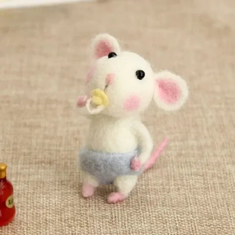 Мышь из войлока розовая, игрушка для детей, Color: D
