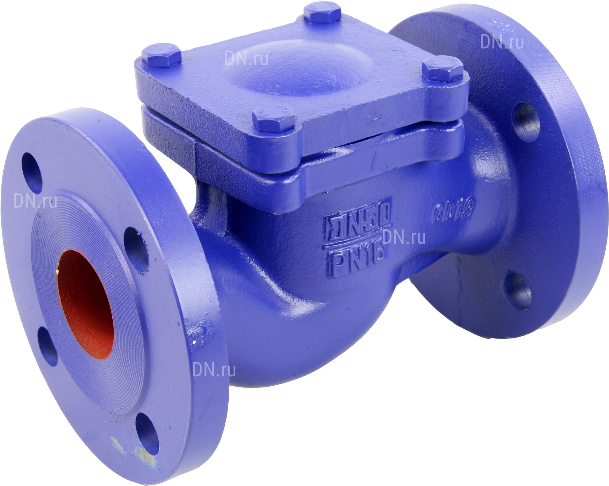 Клапан обратный DN.ru 287A Ду150 Ру16 фланцевый, подъемный, корпус - чугун, диск - нержавеющая сталь, уплотнение - нержавеющая сталь
