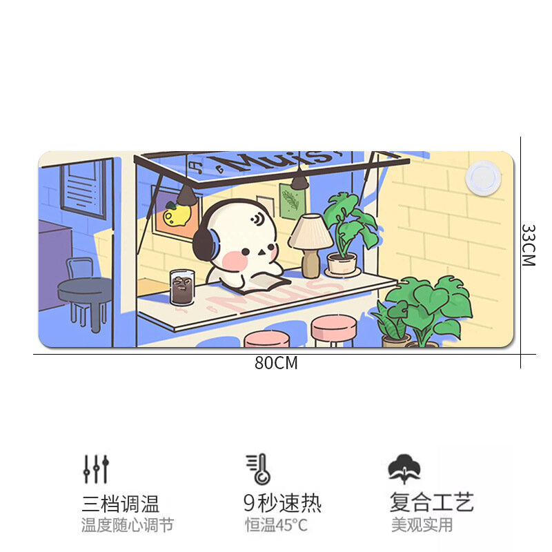 Нагреваемая мышь, коврик для стола с подогревом, интеллектуальный таймер постоянной температуры, офисный коврик из PU кожи, водонепроницаемый, подогреватель для рук, оптовая продажа