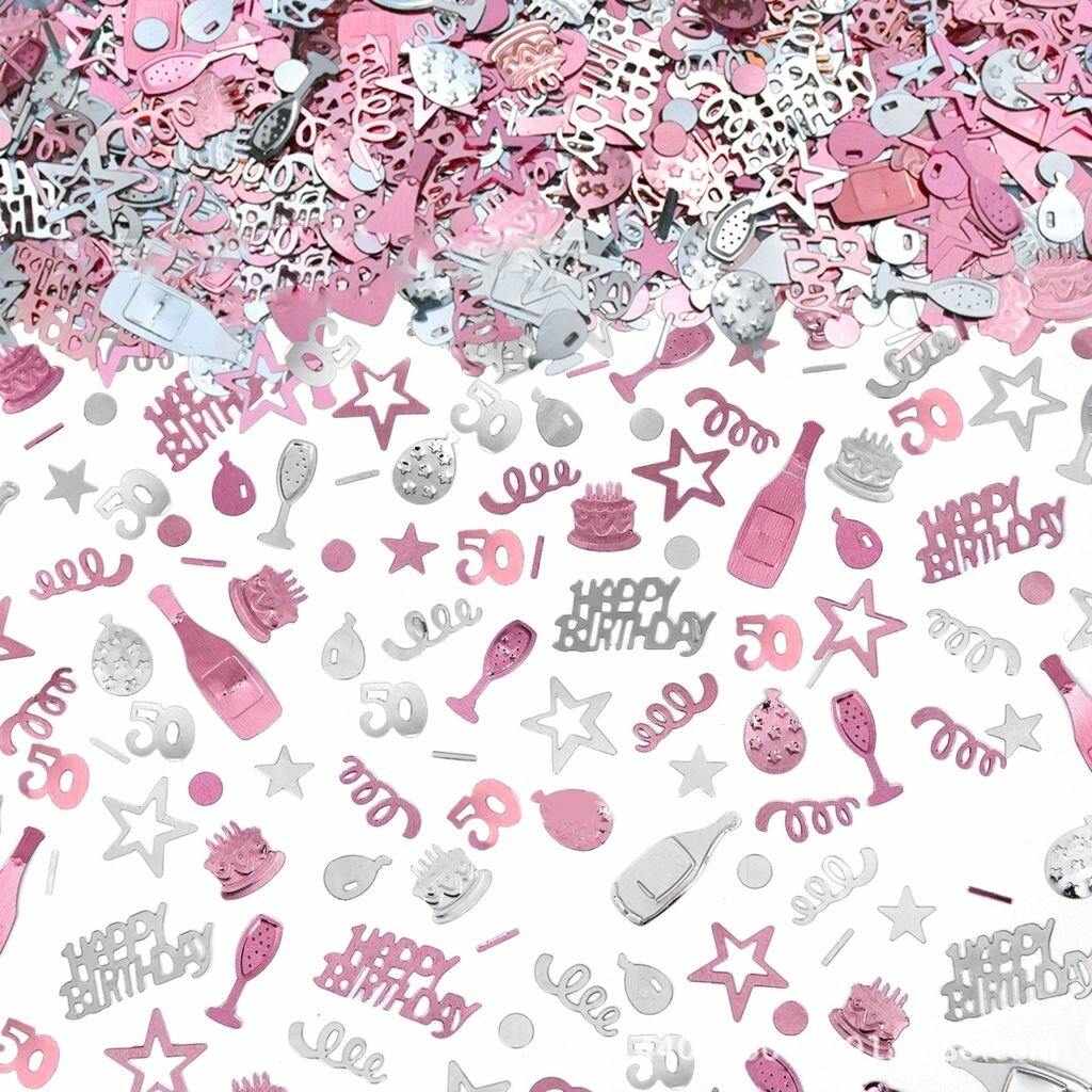 Украшение стола конфетками в виде звездочек из розового золота с блестками на день рождения