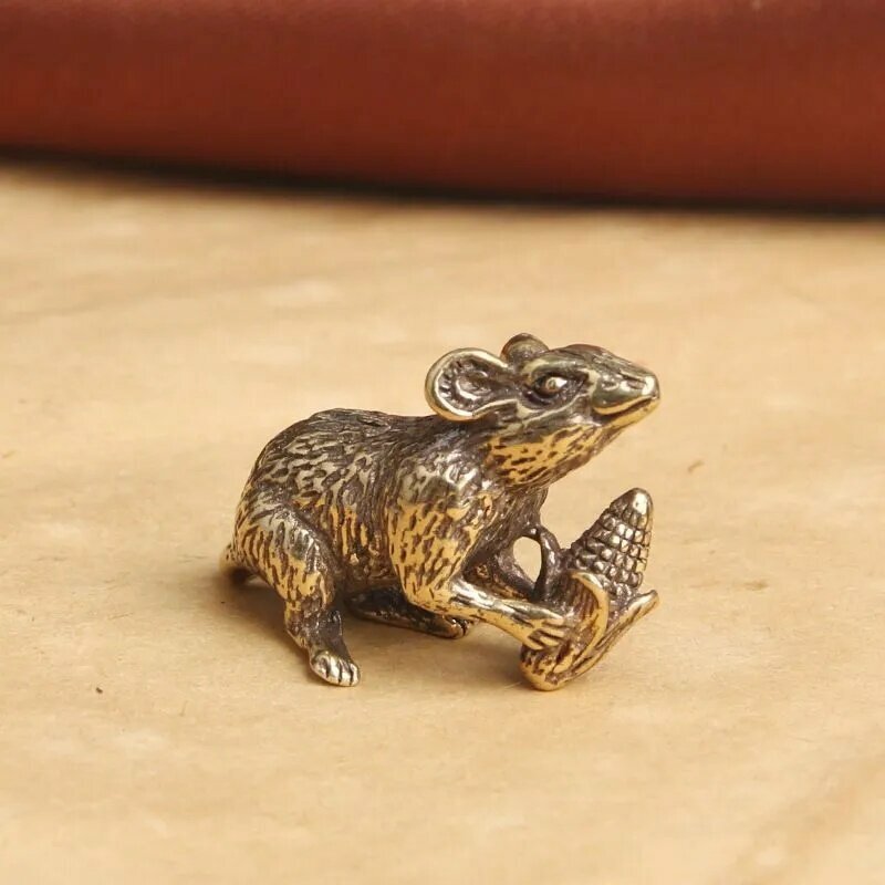 Кошельковая Мышь Фен-Шуй, Бронза 2 см. / 3 см.