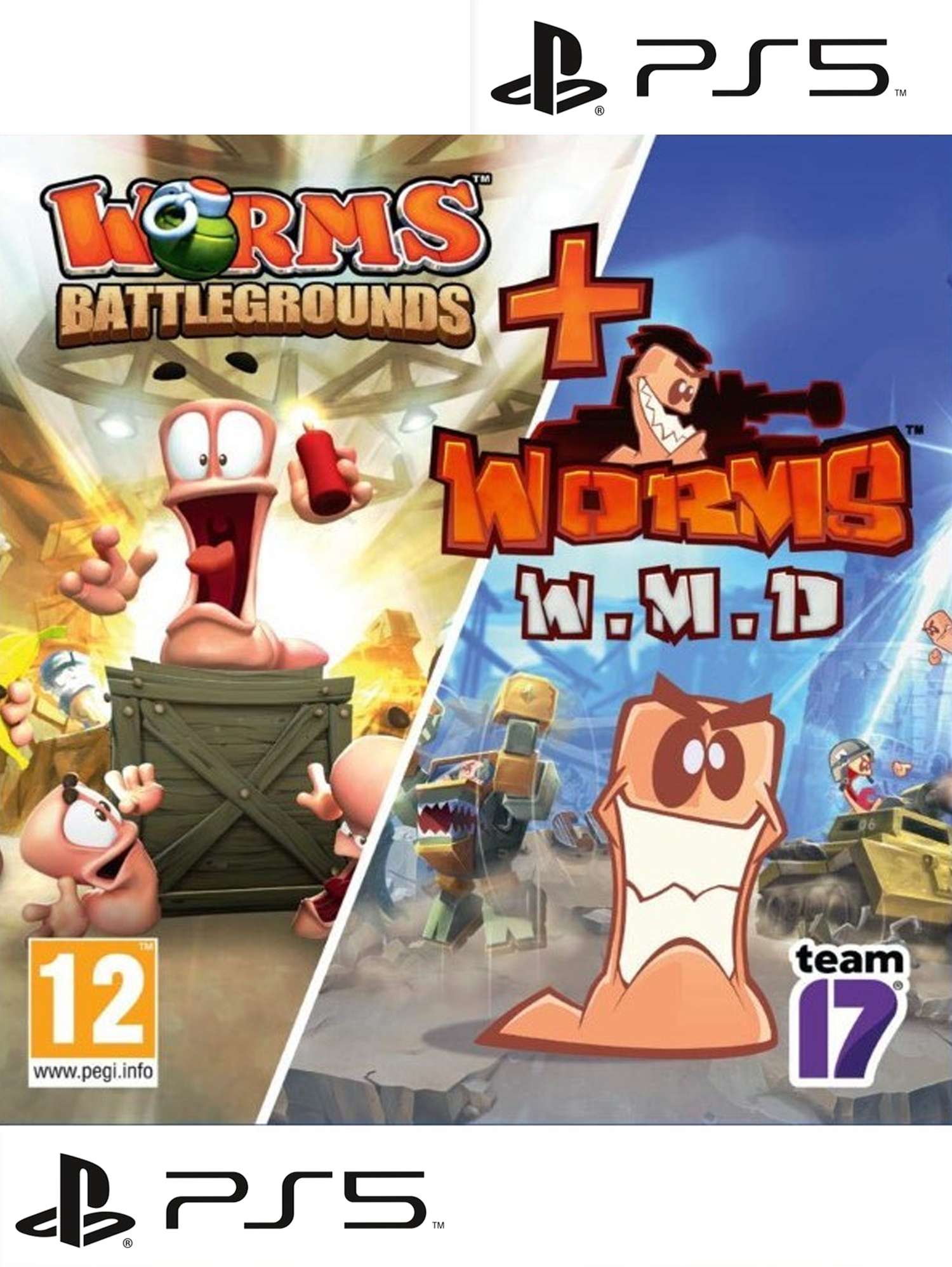 Игра Worms Battlegrounds + Worms W.M.D, цифровая версия, PlayStation 5, Английский язык