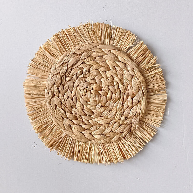 2026 Новейшее богемное украшение для стен из соломы, круглое настенное украшение, подвеска для спальни, домашнее настенное украшение, подвесное украшение