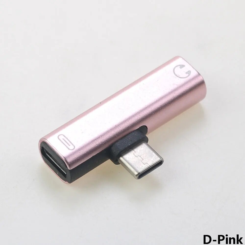 Розовый адаптер USB Type-C на 3.5 мм для наушников