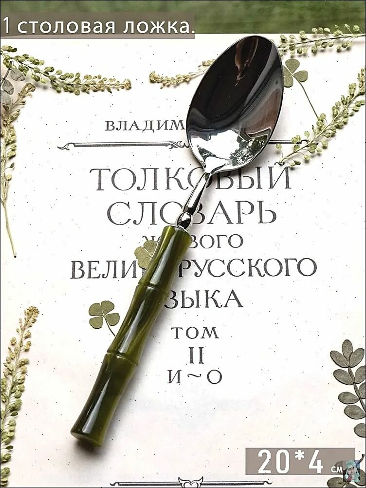Ложка столовая Креативная посуда. 1 предм. оливковый