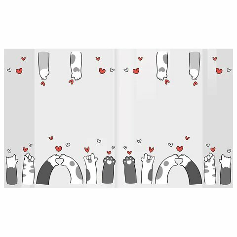 Обложки "PAWS" для тетрадей и дневников, комплект 10 шт, плотные, 210*350 мм, 110 мкм, FUNSTER, 274086