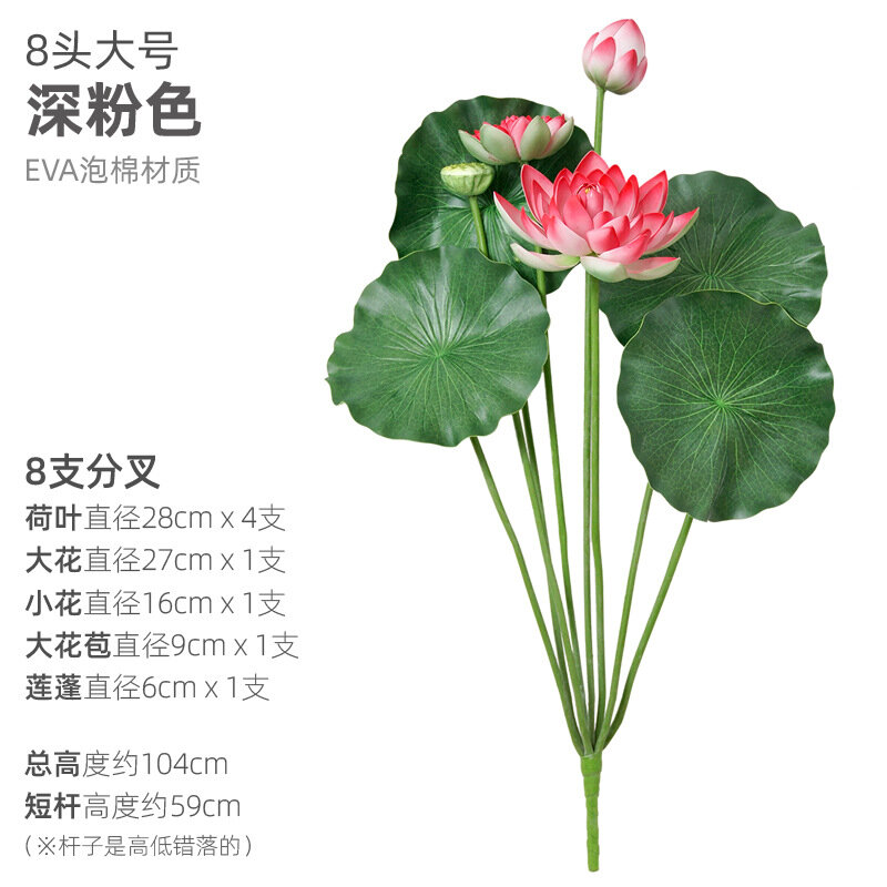 2026 Новейший искусственный лотос из EVA, лист лотоса для поклонения Будде, декор для гостиной, пола, водного бассейна, сцены, ландшафтного дизайна, искусственный цветок лотоса