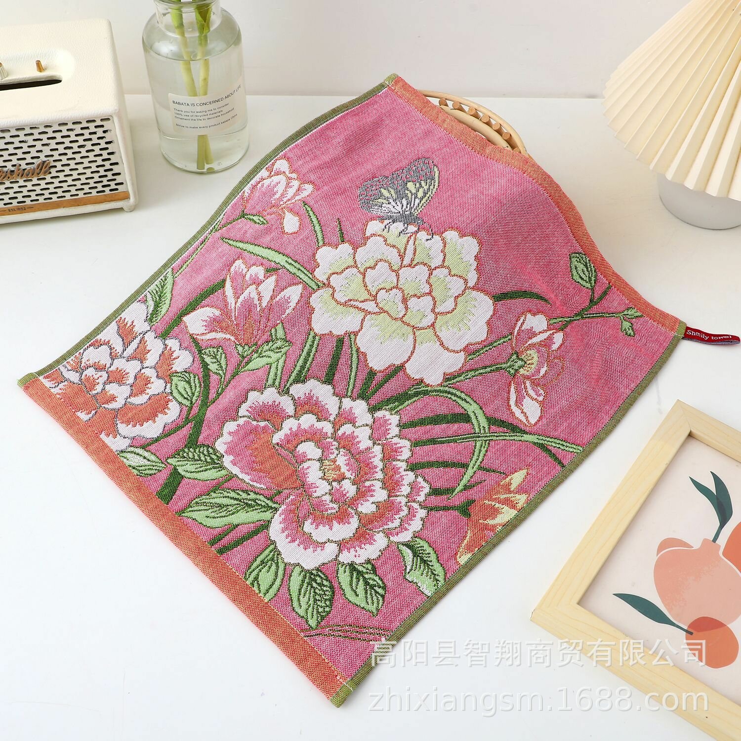 Ретро китайский стиль цветочные трехслойные хлопчатобумажные марлевые квадратные полотенца мягкие, благоприятные для