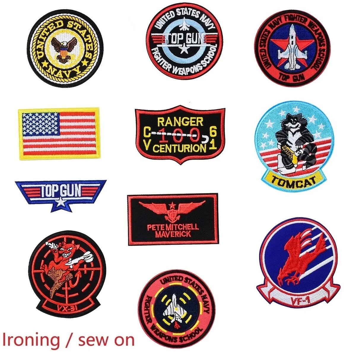 Набор нашивок Top Gun: 11 шт, цвет 1Set