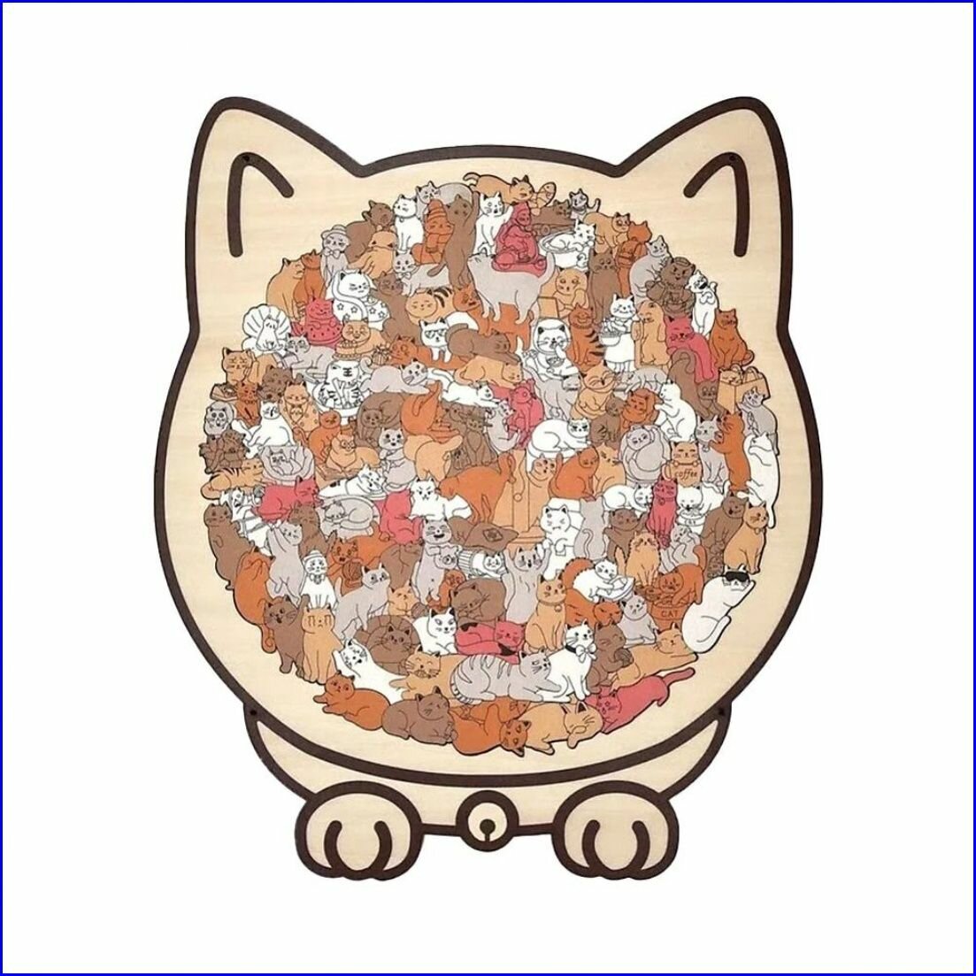 Morandi Color Cat Puzzle 135 деталей - Деревянный пазл в форме кошки для отдыха и рождественских подарков