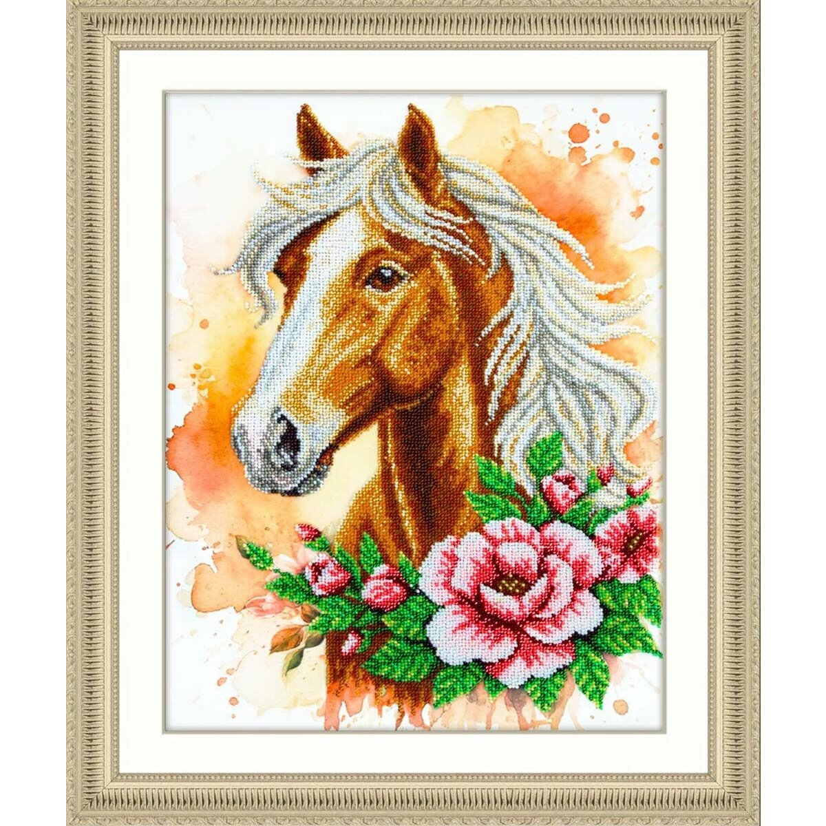 Б1521 Набор для вышивания бисером 'Гнедая' 30*40 см, Паутинка