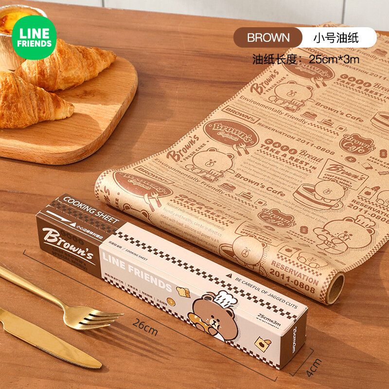 Специальная бумага для аэрогриля LINE FRIENDS, противень для выпечки, маслопоглощающая бумага, кухонная бумага для выпечки, маслостойкая бумага