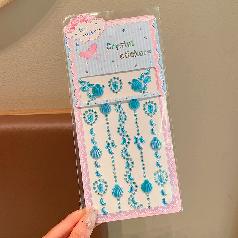 Детские наклейки с алмазами для лица, наклейки для сценического макияжа для девочек, наклейки для рисования на лице для