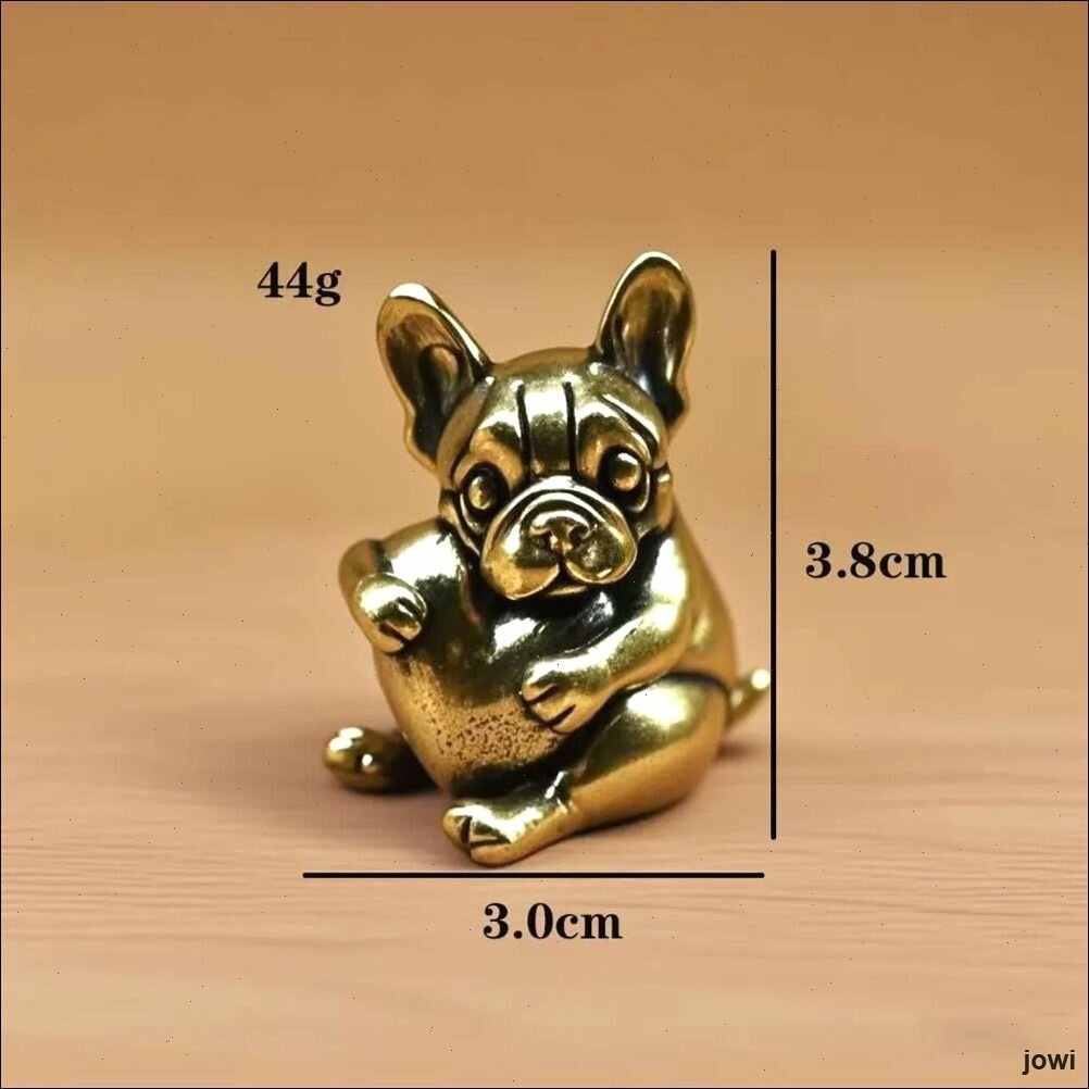 Статуэтка мопса из латуни, декоративное произведение искусства