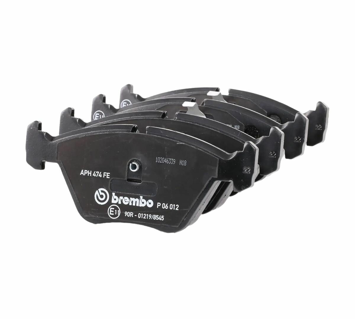 Колодки тормозные BREMBO P06012 передние, BMW 5 E34 518 i Kw 83 08, 89- 09, 95 F, 518 i Kw 85 08, 89- 09, 95 F, 520 i Kw 95 01, 88- 08, 91 F, 520 i 24V Kw 110 09, 89- 09, 95 F, 524