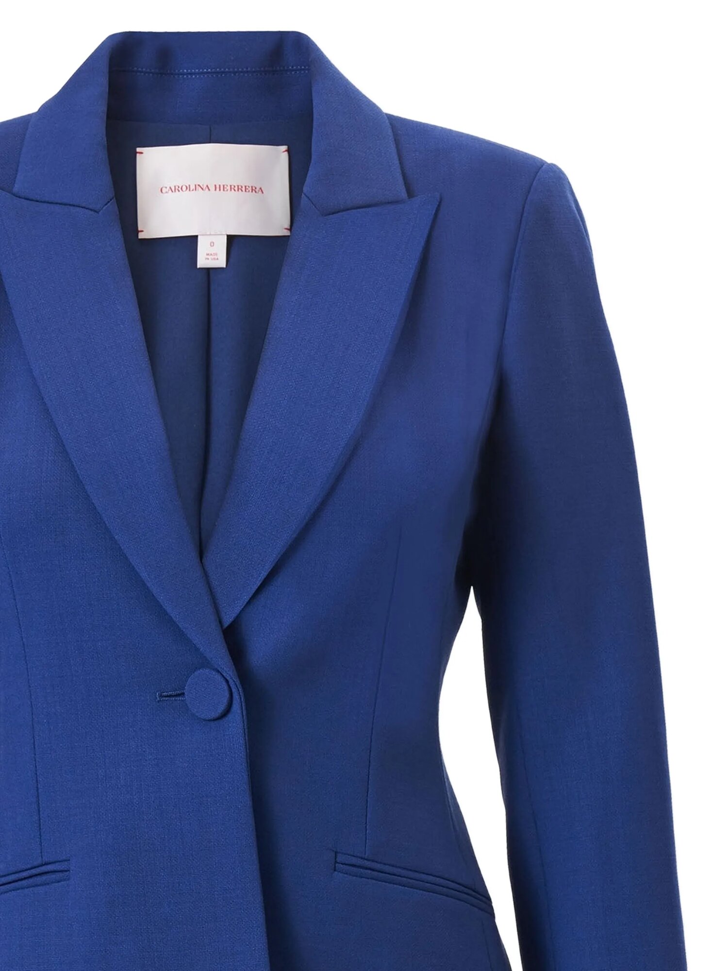 Куртка CAROLINA HERRERA Single-breasted lapel jacket, размер 0, blue — фото 1