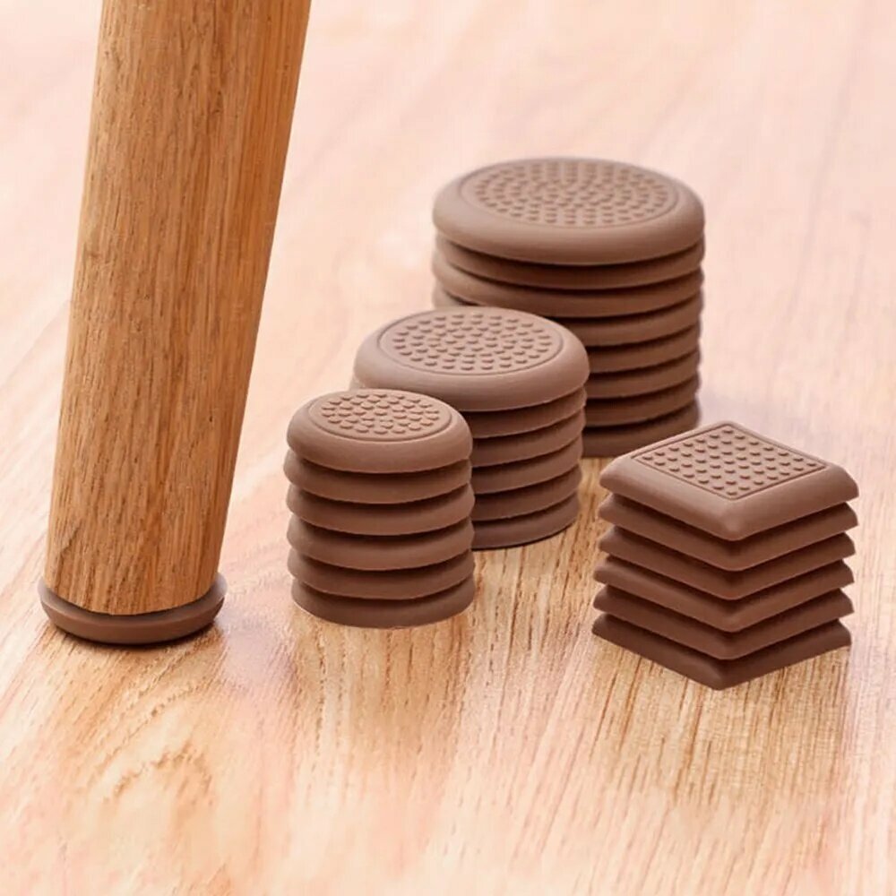 Накладки на ножки мебели из коричневого силикона, антискользящие, набор 8 шт для защиты пола и мебели