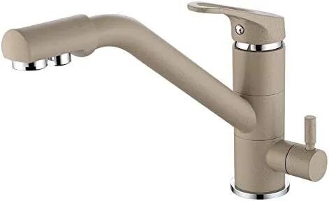 Трехходовой кухонный кран, латунный кран с возможностью поворота на 360 , для подачи горячей и холодной воды, с выпуском фильтрованной воды и керамическим клапаном