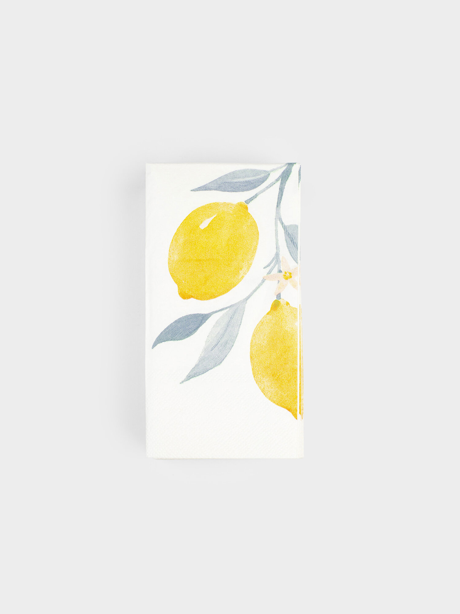 Салфетки бумажные, 33х33 см, 20 шт, прямоугольные, белые, Лимоны, Sicily, Kuchenland