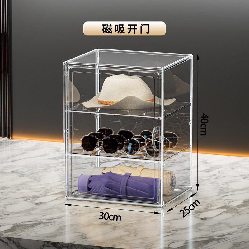 Коробка для хранения сумок, акриловая прозрачная витрина, коробка для фигурок, слепая коробка, пылезащитная, с магнитным присоской, коробка для хранения кроссовок AJ с магнитным присоской
