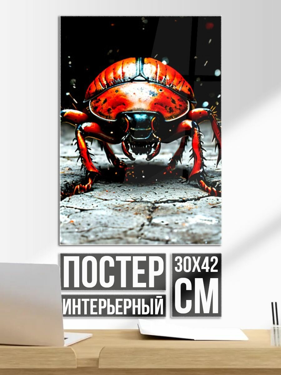 Постер на стену Красный жук
