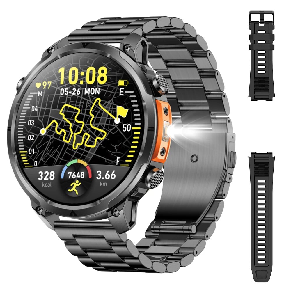 Умные часы мужские Gloryfit Black Steel с GPS